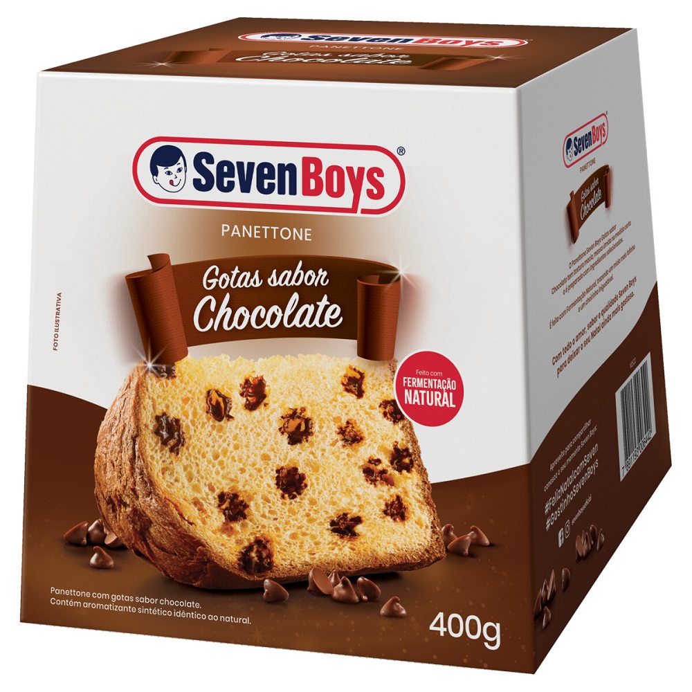 Panetone Seven Boys Com Gotas De Chocolate 400g
